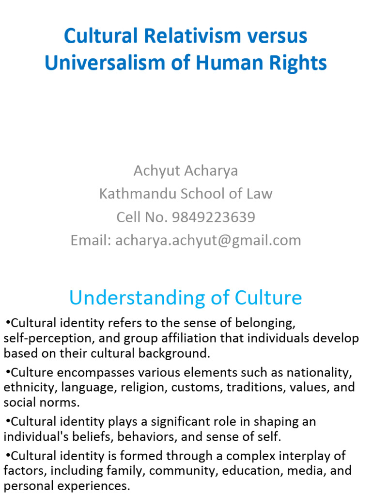 Cultural Relativism Vs Universality of HR | PDF | Identity (Social ...