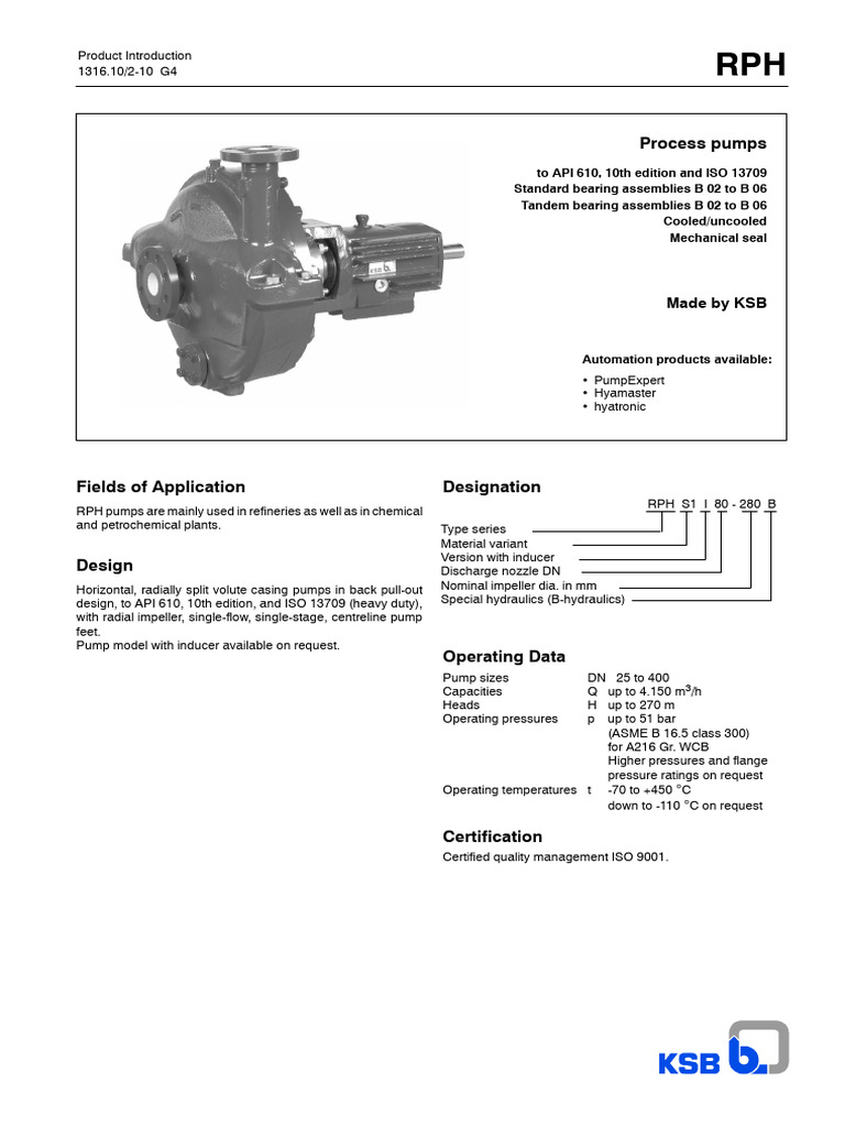 RPH - Literature | PDF | Pump | Mechanical Engineering
