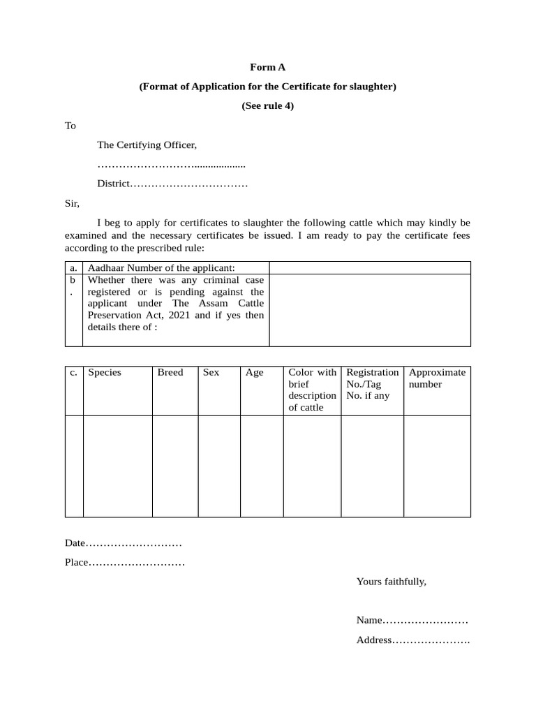 Cattle Transport Forms AHVD 1 | PDF | Cattle | Animals And Humans