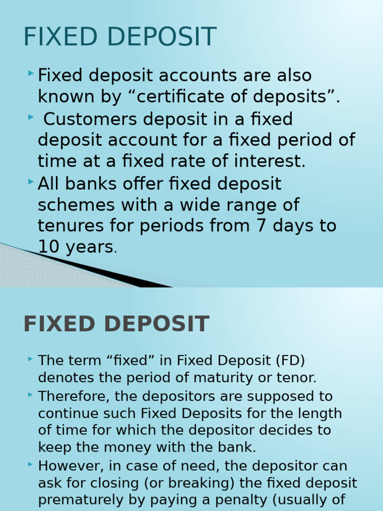 Fixed Deposit | PDF