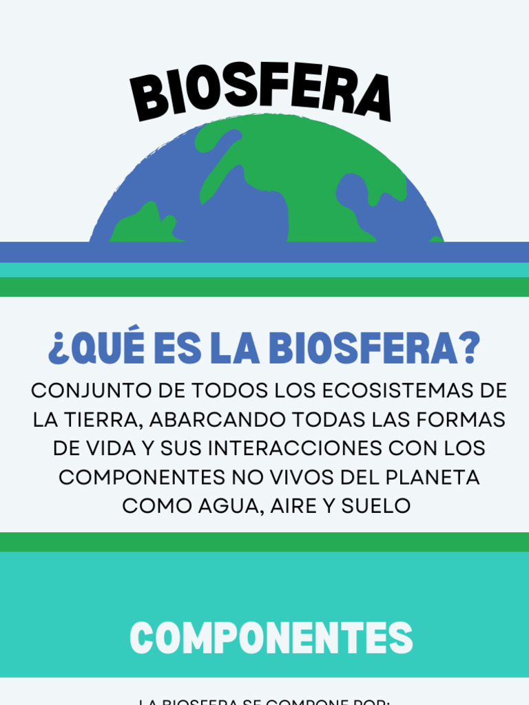 Componentes y Funciones de la Biosfera | PDF