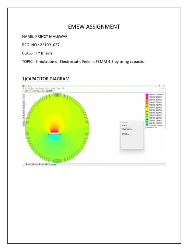Electrostatic Field Simulation in FEMM | PDF