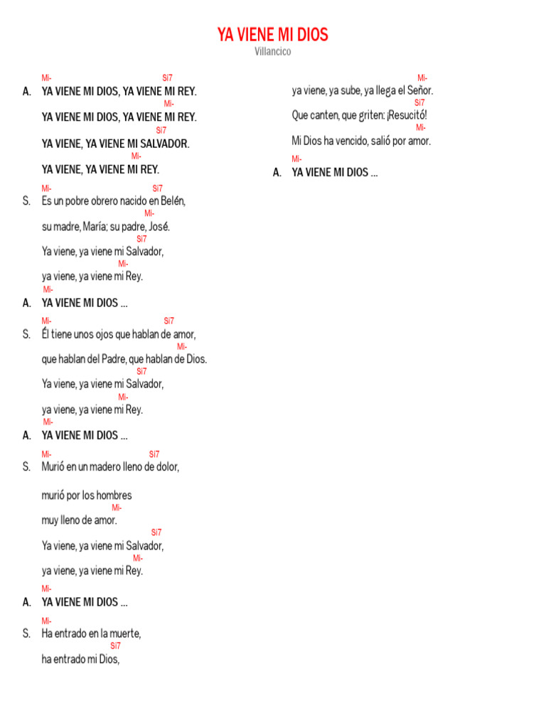 Ya Viene Mi Dios | PDF
