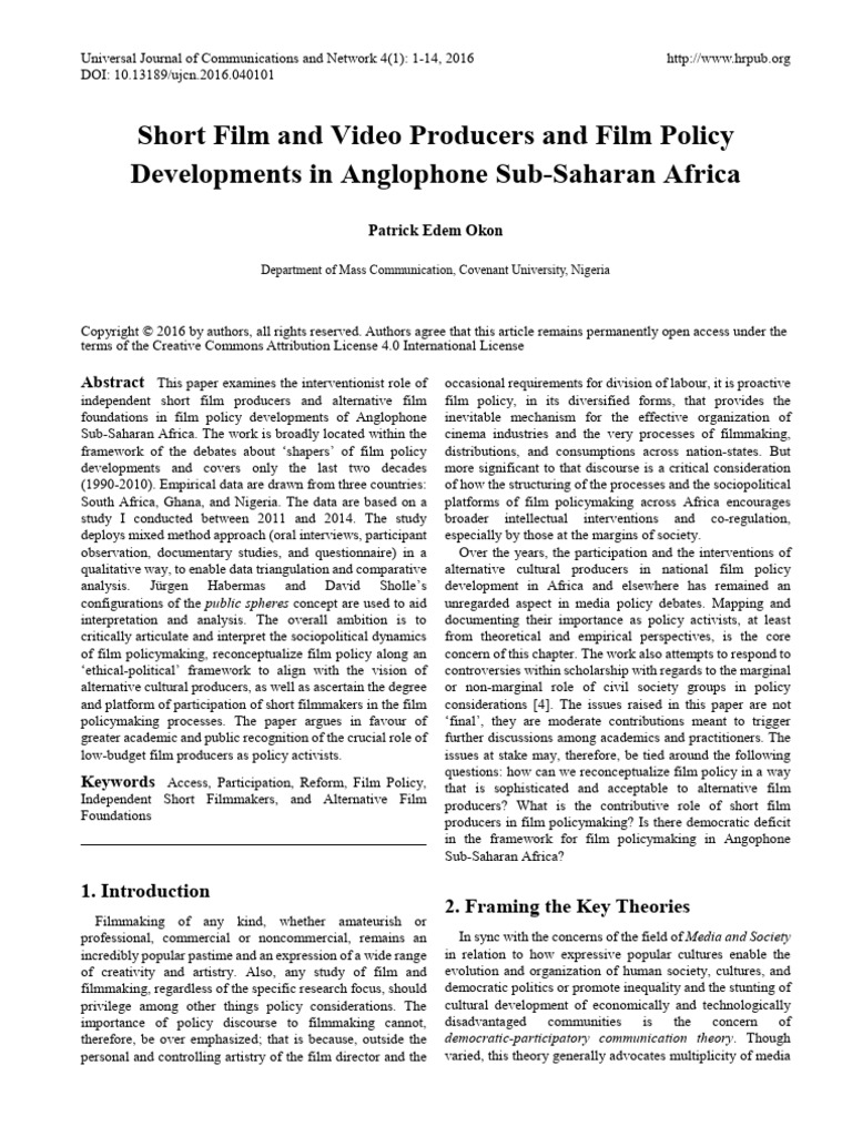 Short_Film_and_Video_Producers_and_Film (1) | PDF | Public Sphere | Policy