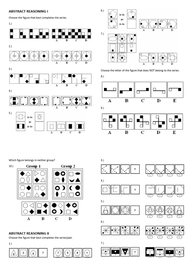Abstract and Logical Reasoning Exercises | PDF | Reason | Logic