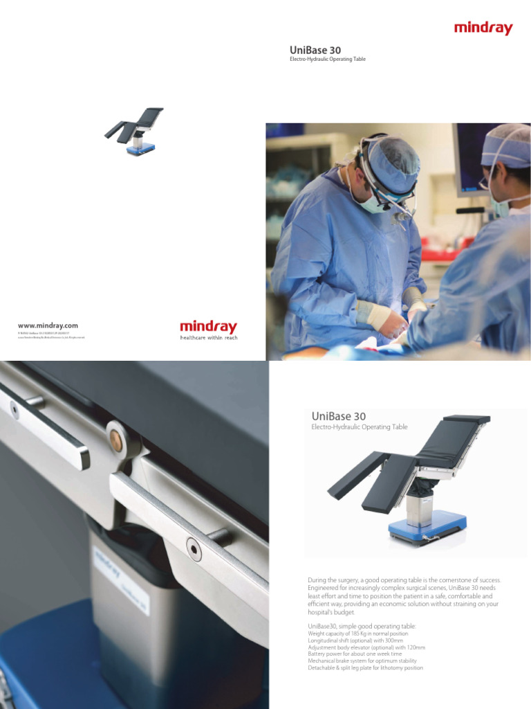 UniBase 30 Electro-Hydraulic Table | PDF | Elevator | Surgery