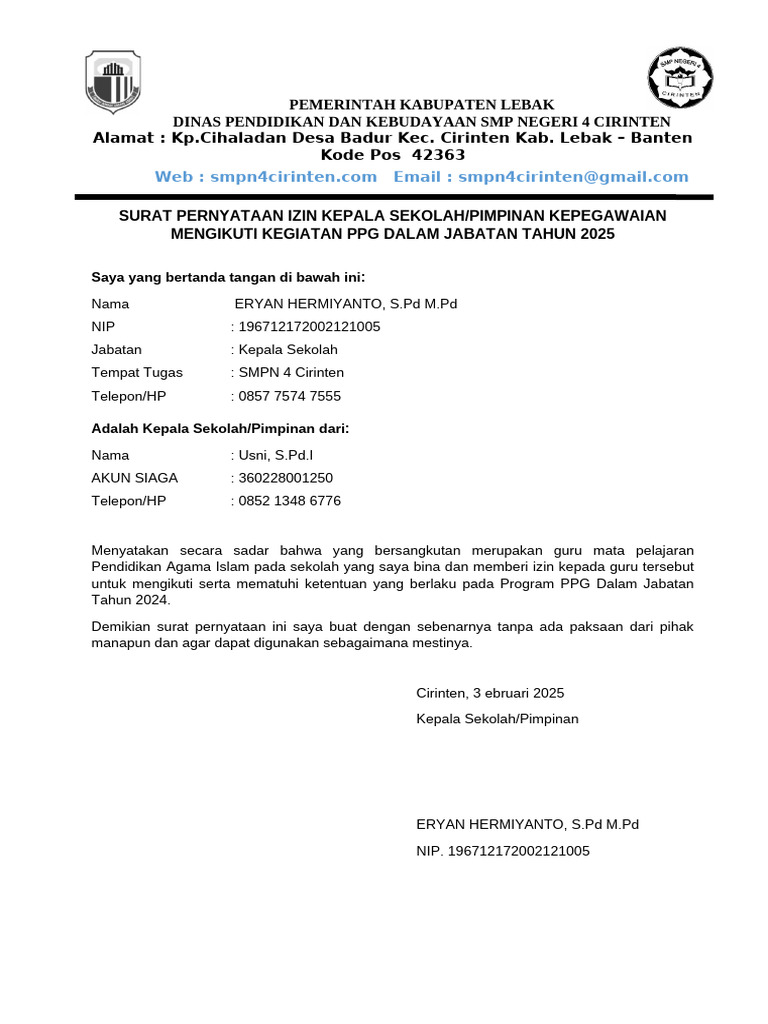 Surat Ijin Pimpinan Batch2 2024 | PDF