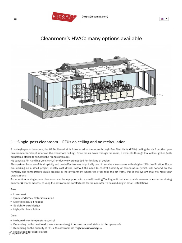 Nicomac - Cleanroom HVAC | PDF