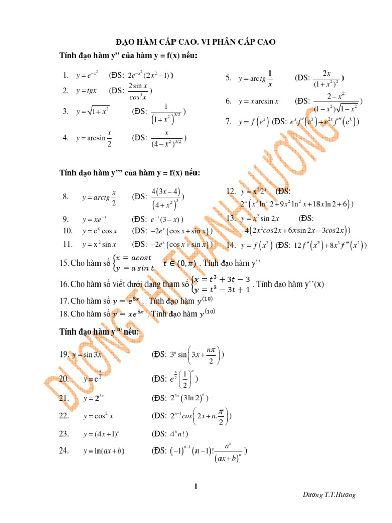 5 - Bai Tap Dao Ham Cap Cao | PDF