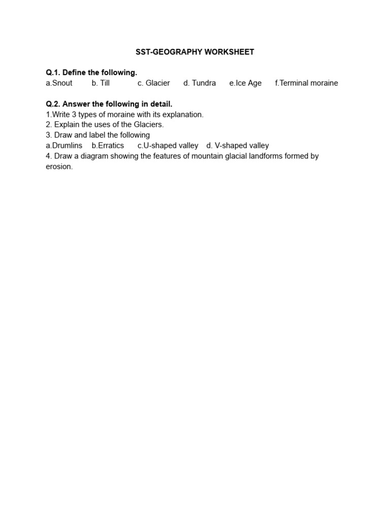 SST Geography Worksheet 24 25 | PDF