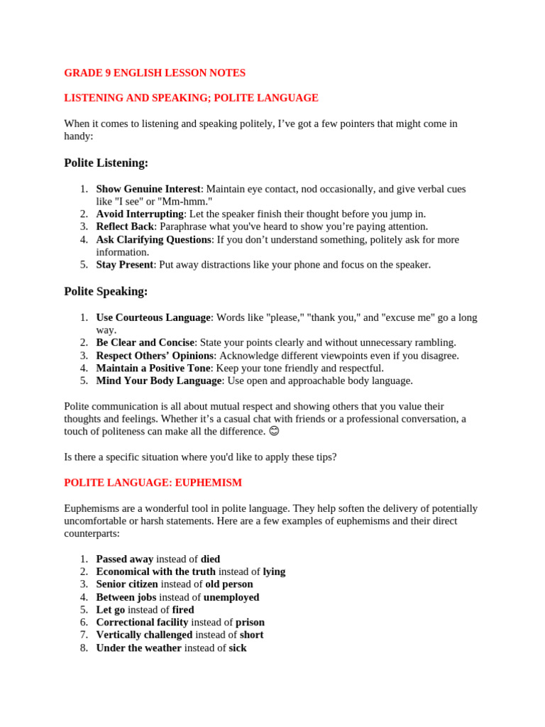 GRADE 9 ENGLISH NOTES | PDF | Poetry | Question