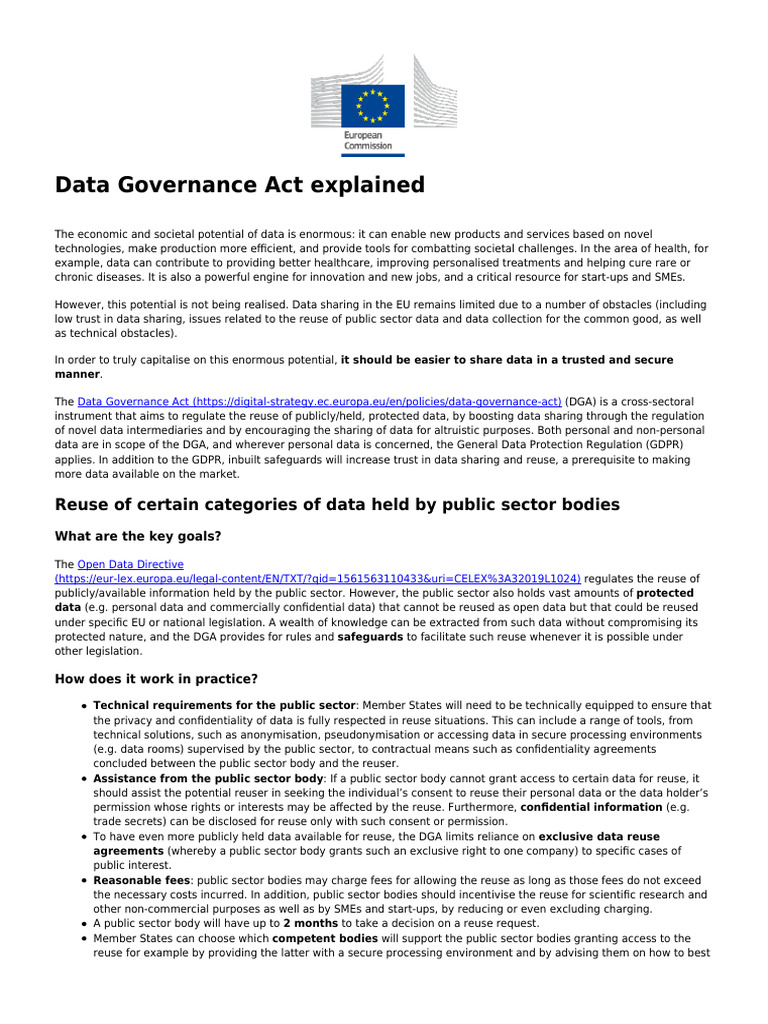 Understanding the Data Governance Act | PDF | Reuse | Data