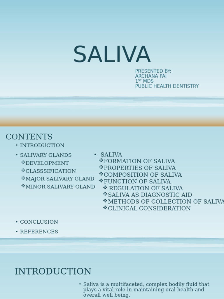 SALIVA | PDF | Saliva