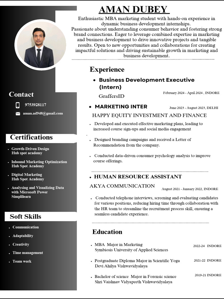 Aman Resume 2024 | PDF | Marketing | Business Economics