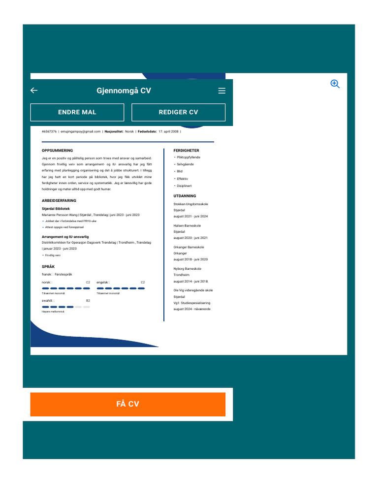Ferdigstill CV - LiveCareer | PDF