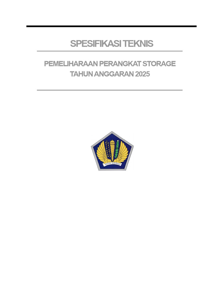 Spesifikasi Teknis Pemeliharaan Storage 2025 | PDF