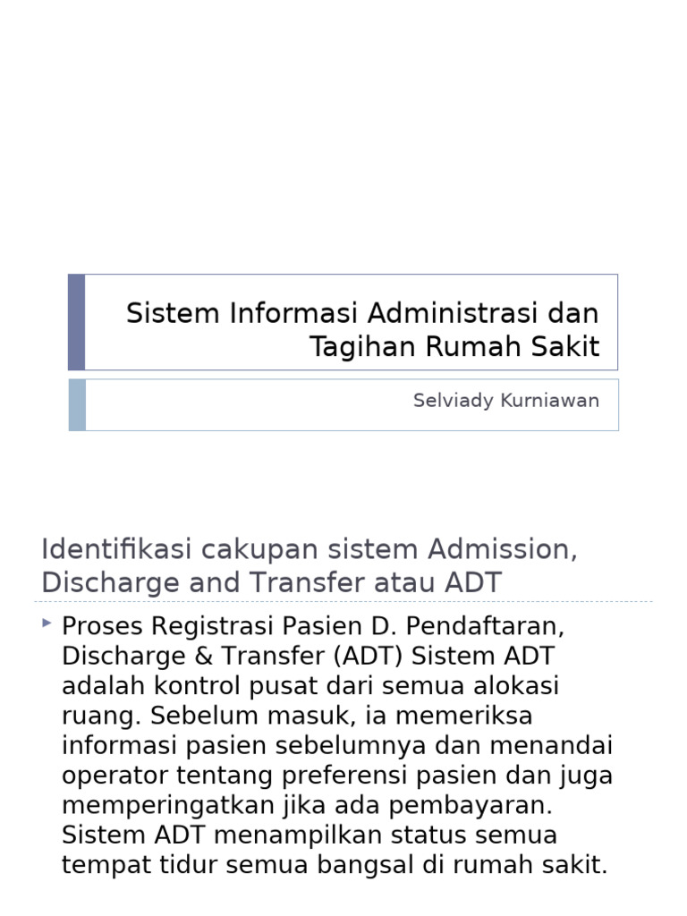 Sistem Informasi Administrasi Dan Tagihan Rumah Sakit | PDF