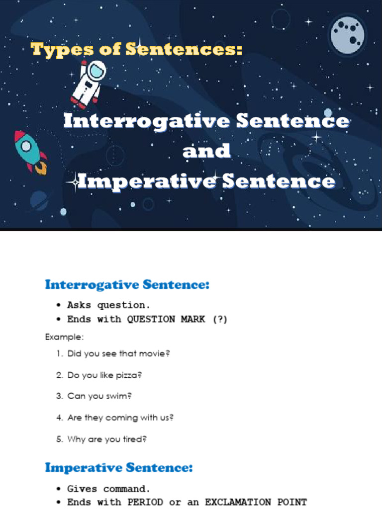 Interrogative & Imperative Sentence | PDF