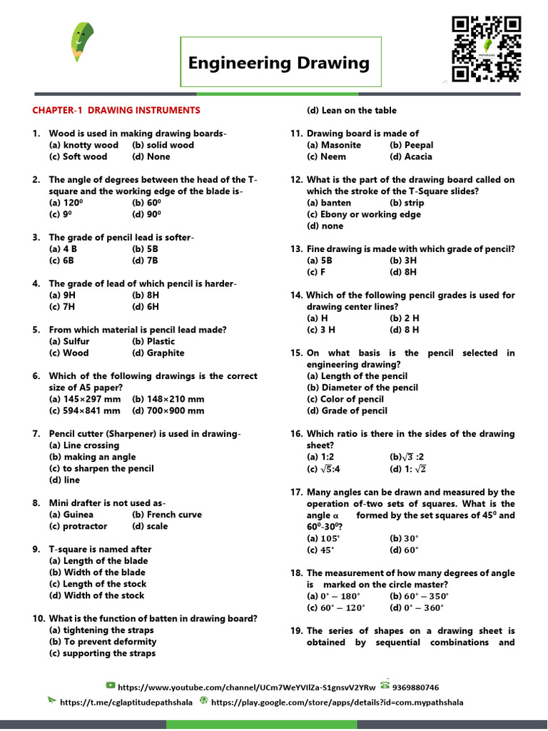 Engineering drawing MCQ Eng. | PDF | Triangle | Perpendicular