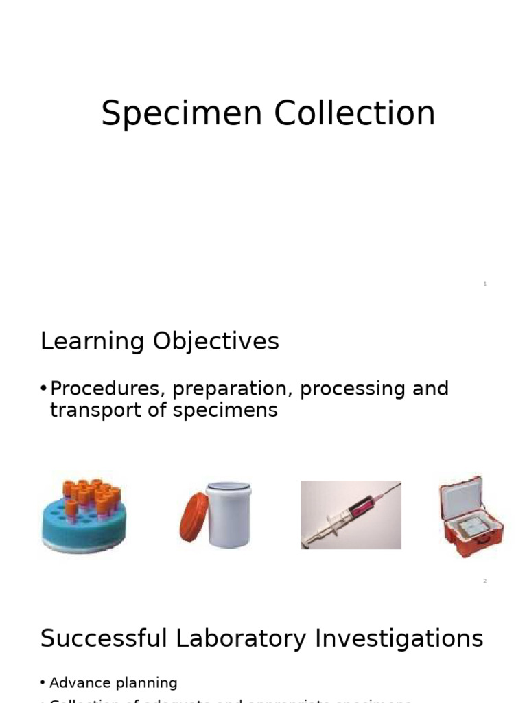 Specimen Collection and Transport Guide | PDF | Polymerase Chain ...