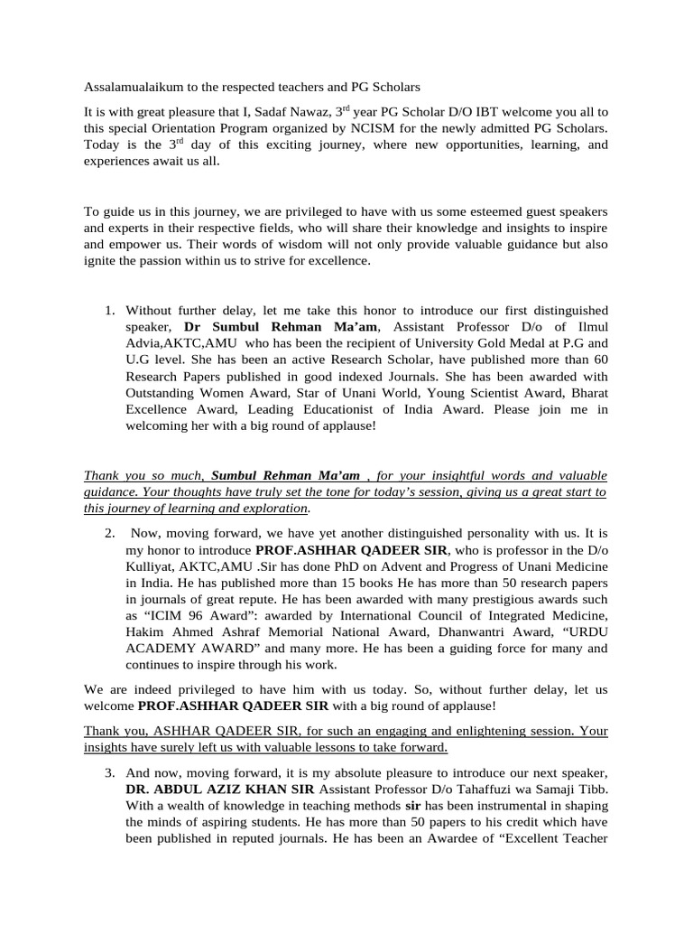 Orientation Program Anchoring | PDF