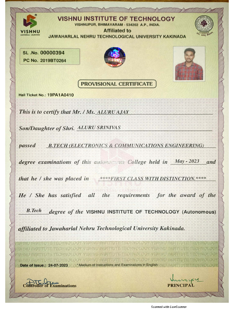 BTech Certificates | PDF