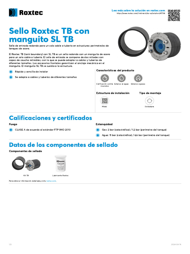 Roxtec TB seal with SL TB | PDF | Guarantee | Private Law