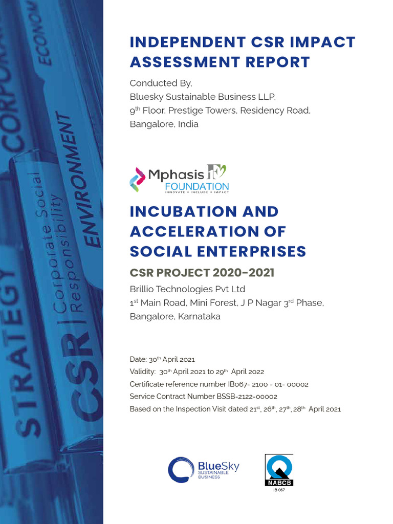 Mphasis F1 Foundation CSR Impact Report | PDF | Corporate Social ...