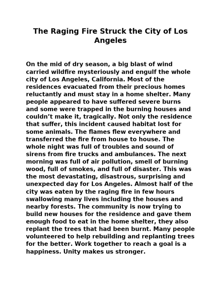 The Raging Fire Struck the City of Los Angeles | PDF