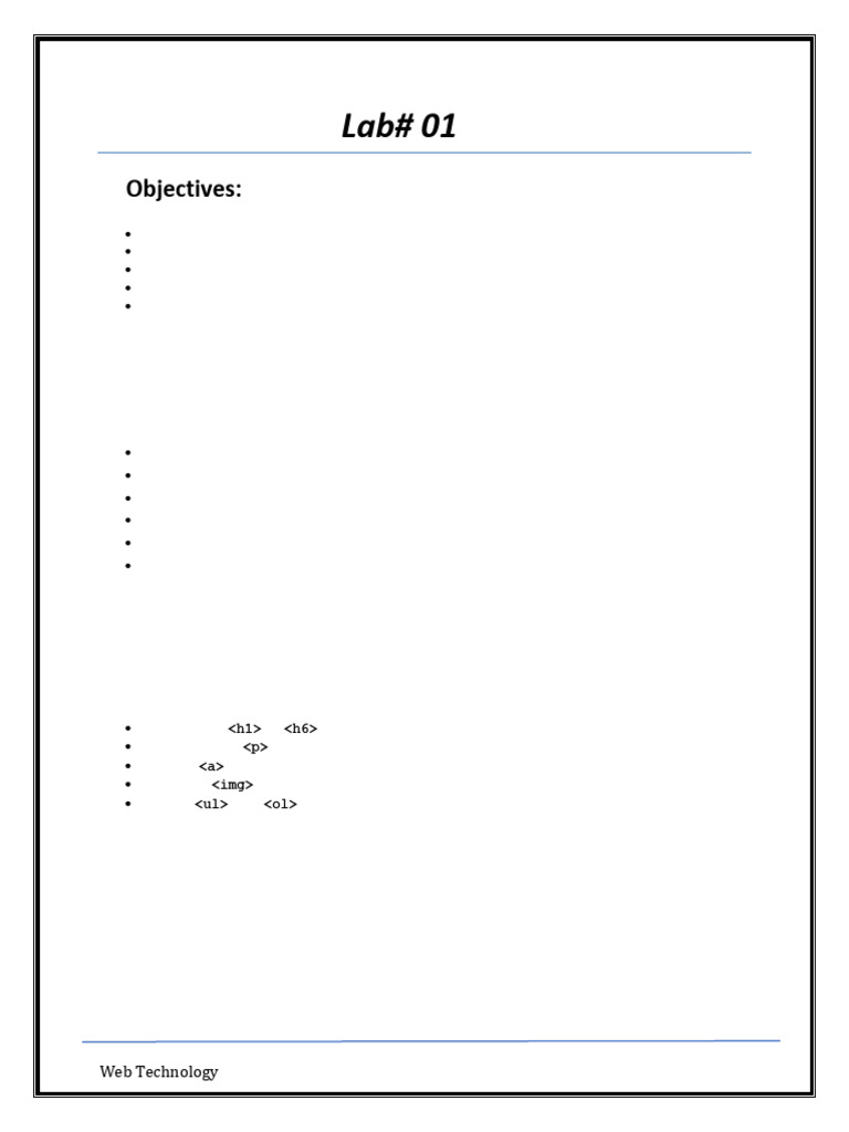 Web Dev LAb 1 | PDF | Html | Html Element