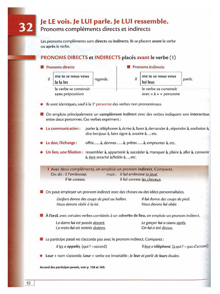 Pronoms Compléments Directs Et Indirects | PDF