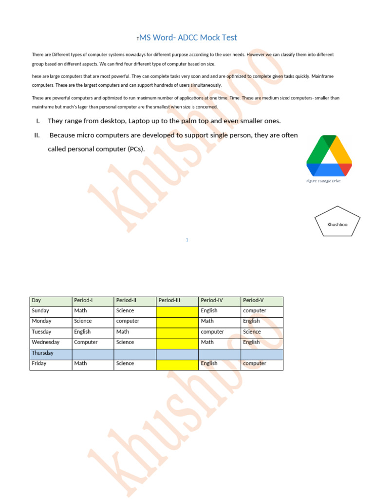 MS Word-ADCC Mock Test | PDF