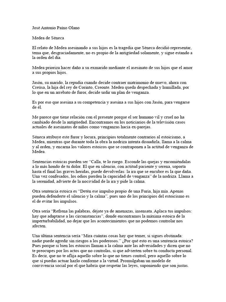 Medea | PDF | Jason | Séneca El Joven