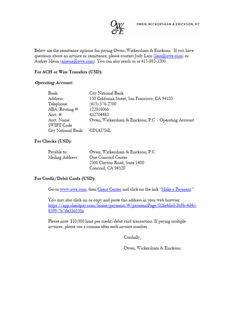 Payment Options for Clients | PDF