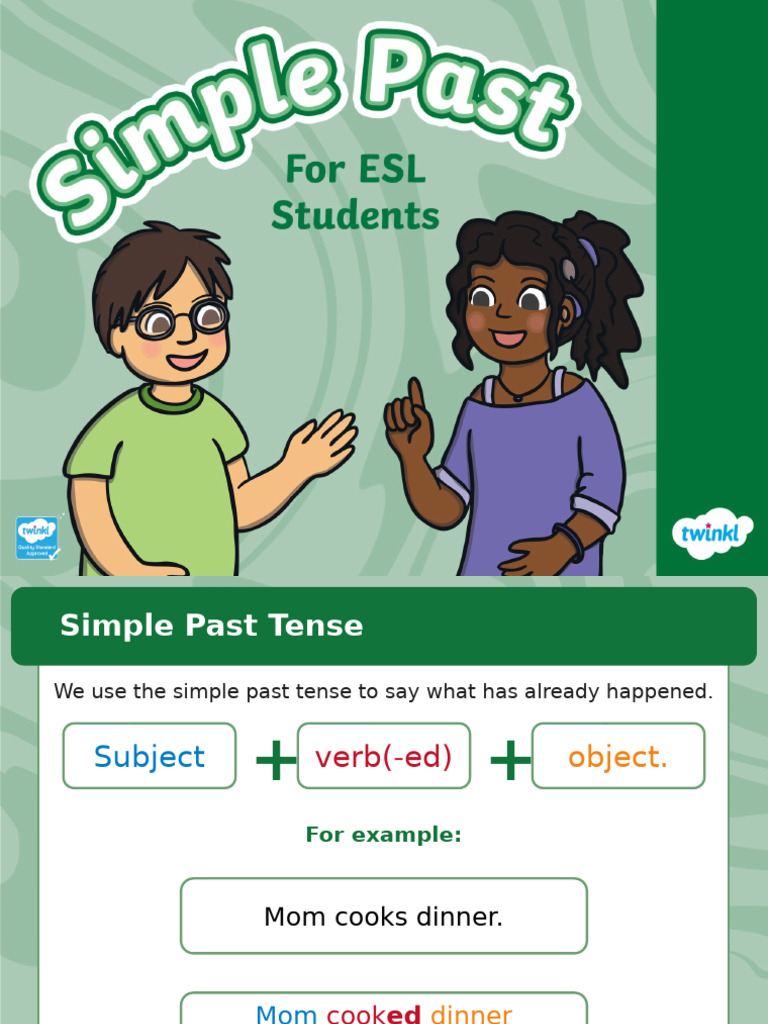 T 1700039654a Esl Simple Past PPT Kids A1 A2 Powerpoint | PDF ...