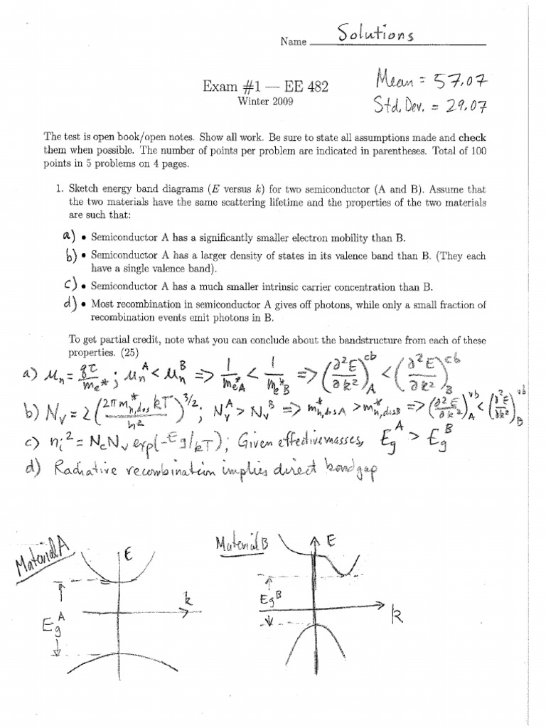 Exam1 Soln 2009 | PDF