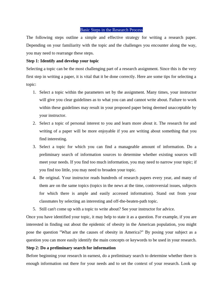 Essential Steps for Research Paper Writing | PDF | Libraries | Proofreading