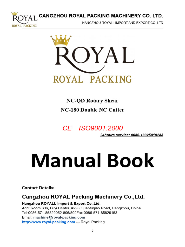 7.MANUAL OF NC-QD Rotary Shear & NC-180 Double NC Cutter | PDF | Knife ...