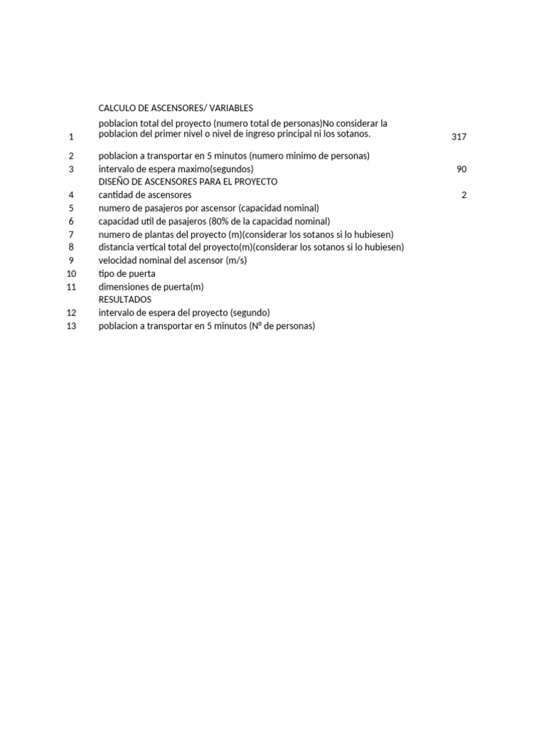 Calculo Ascensor 1 | PDF | Ascensor | Transporte