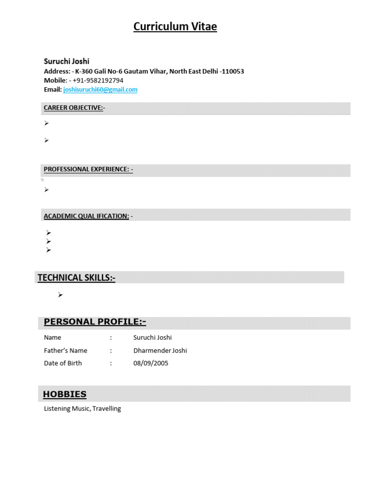 Suruchi Joshi's Sales CV | PDF