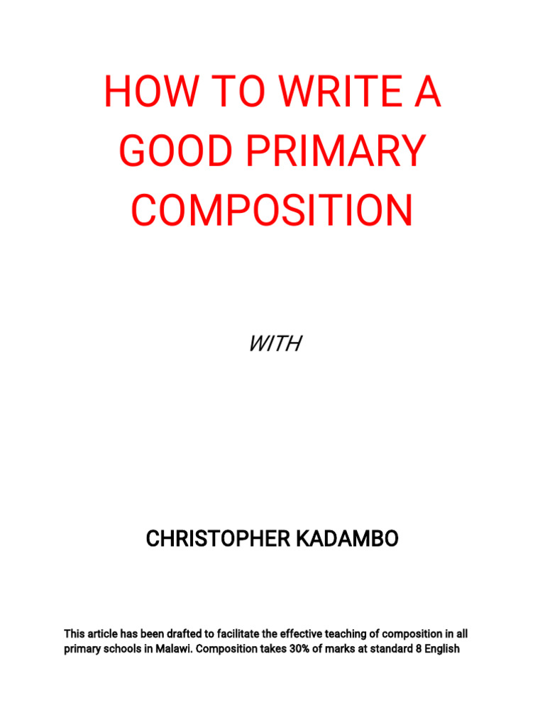 STD 5 - 8 Composition Writing | PDF