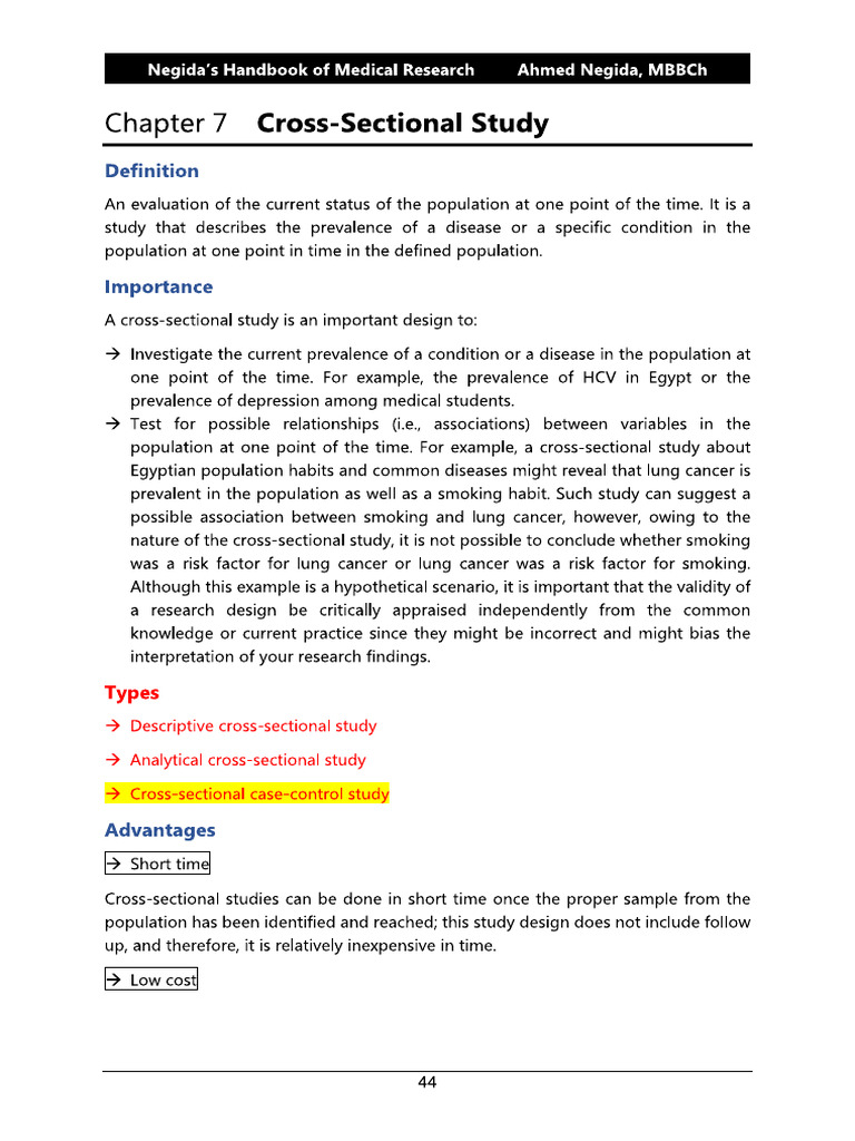 Chapter 7, Cross-Sectional Study | PDF