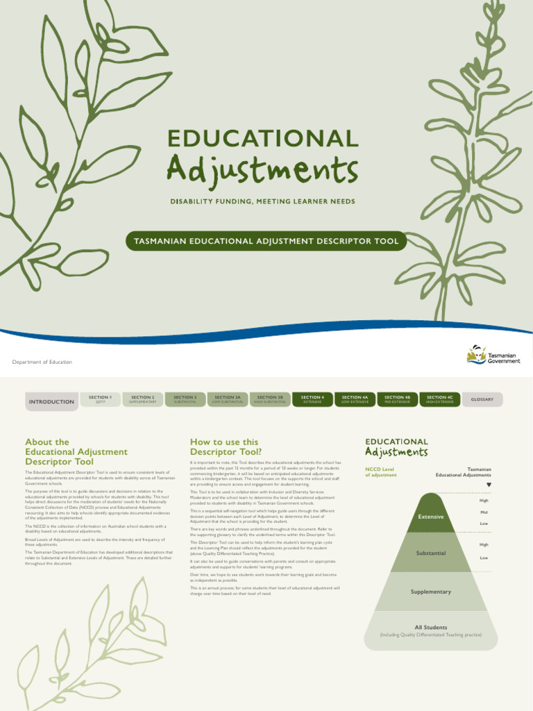 Education Adjustment Descriptor Tool - v11 | PDF | Learning ...
