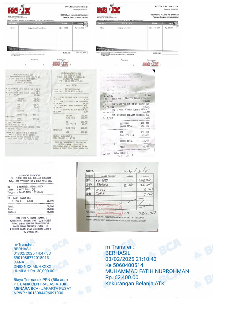 Nota Pengeluaran Kas Sekretraris | PDF