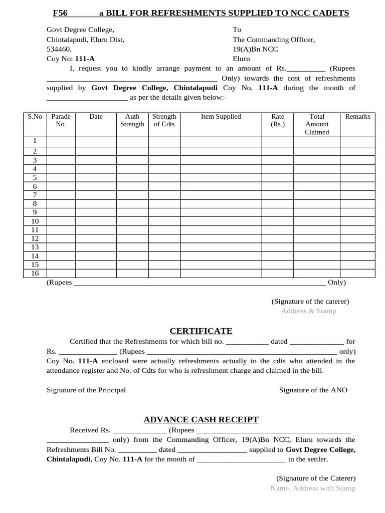 Bill Format Word | PDF | Money