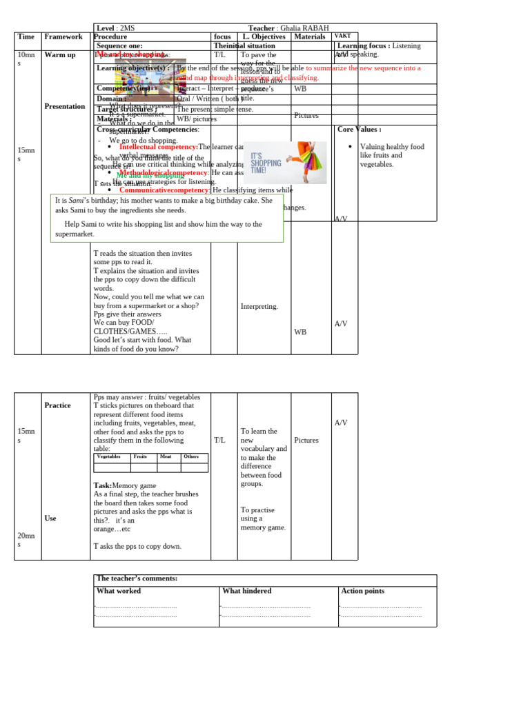 2MS Sequence 2 Lesson Plans Ostad CH | PDF | Plural | Learning