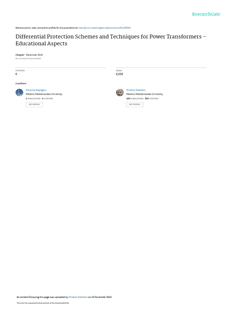 Differential_Protection_Schemes_and_Techniques_for | PDF | Transformer | Power (Physics)
