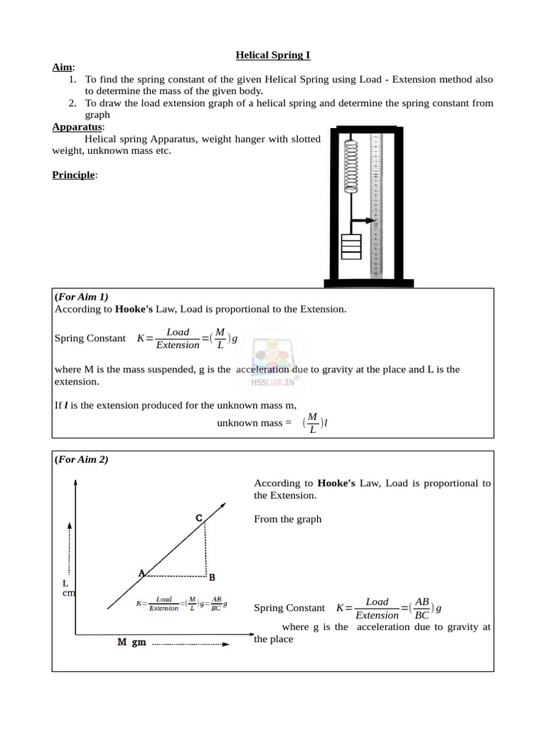 Hsslive Xi-Helicalspring1 | PDF | Mass | Weight