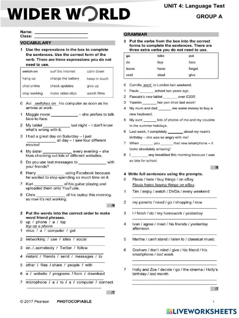 Unit 4 Yw2 Test | PDF