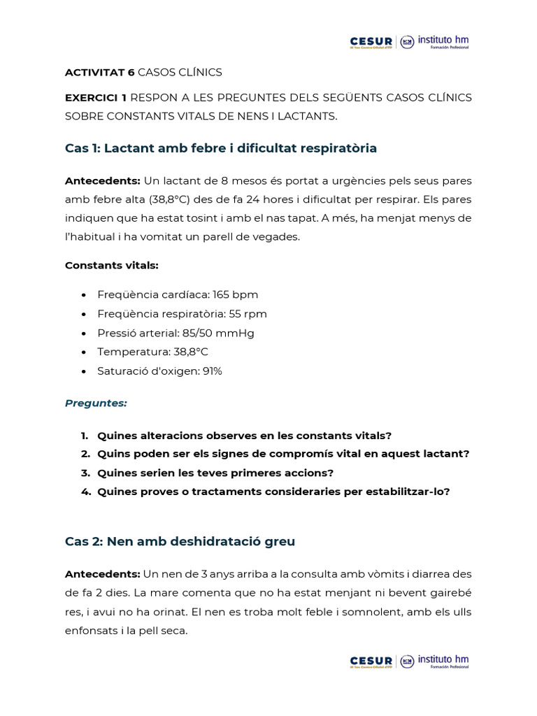 Act6 Casos Clínics CTS I Comprom Vital | PDF